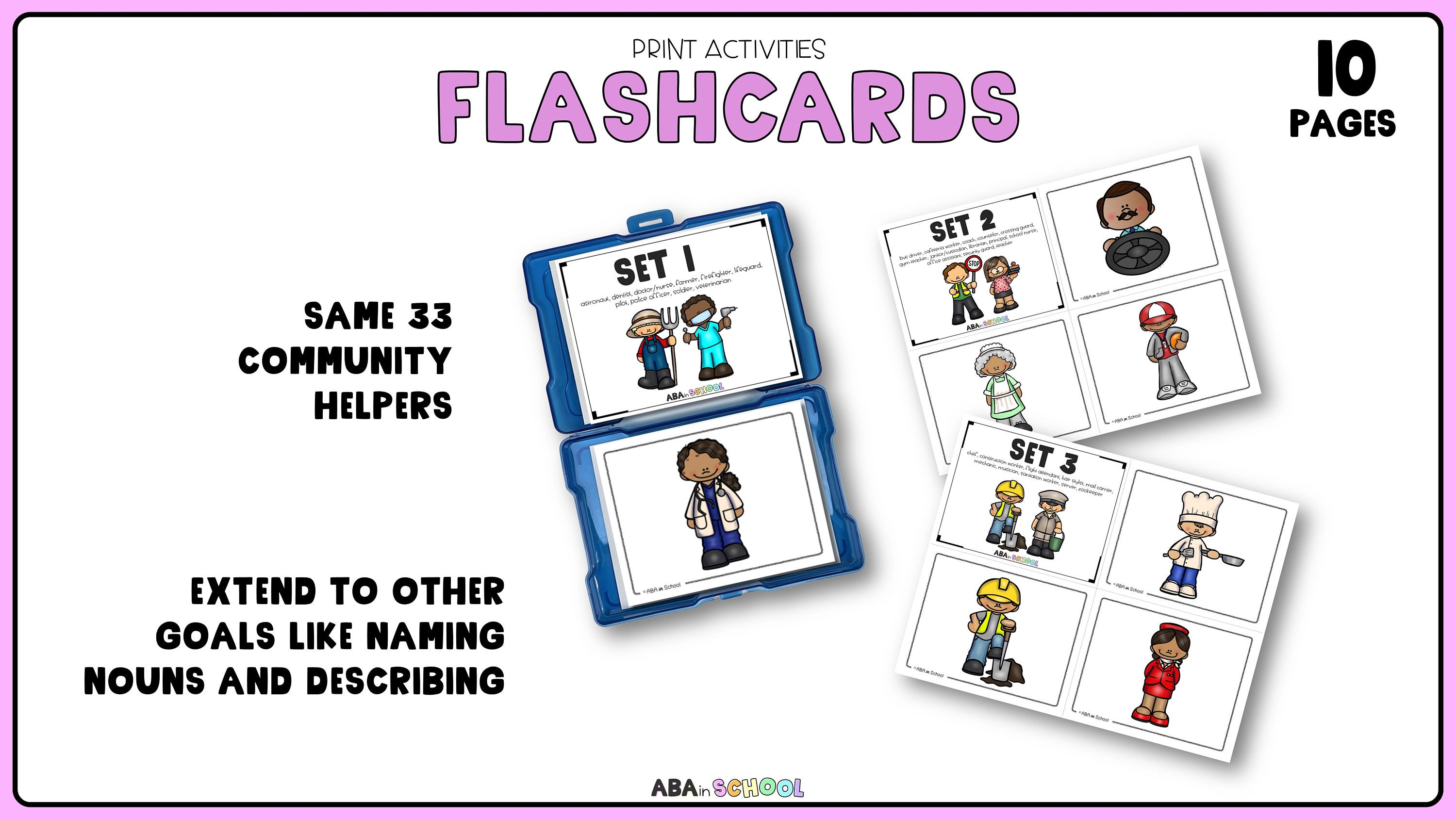 Community Helpers ABA Activity: Receptive Language & ABLLS Assessment ...