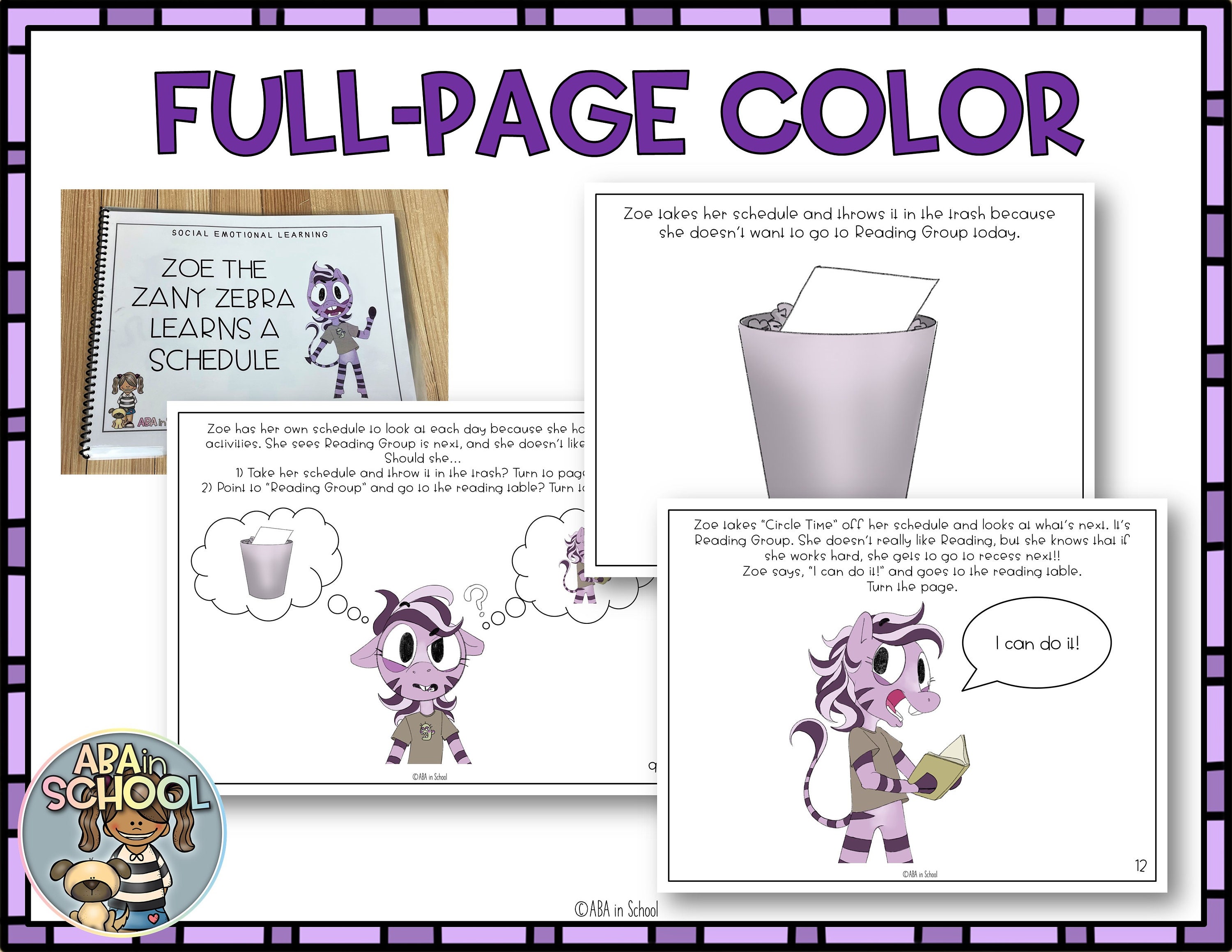 Social Skills Activity Following a Schedule ORIGINAL Artwork & Story - Etsy