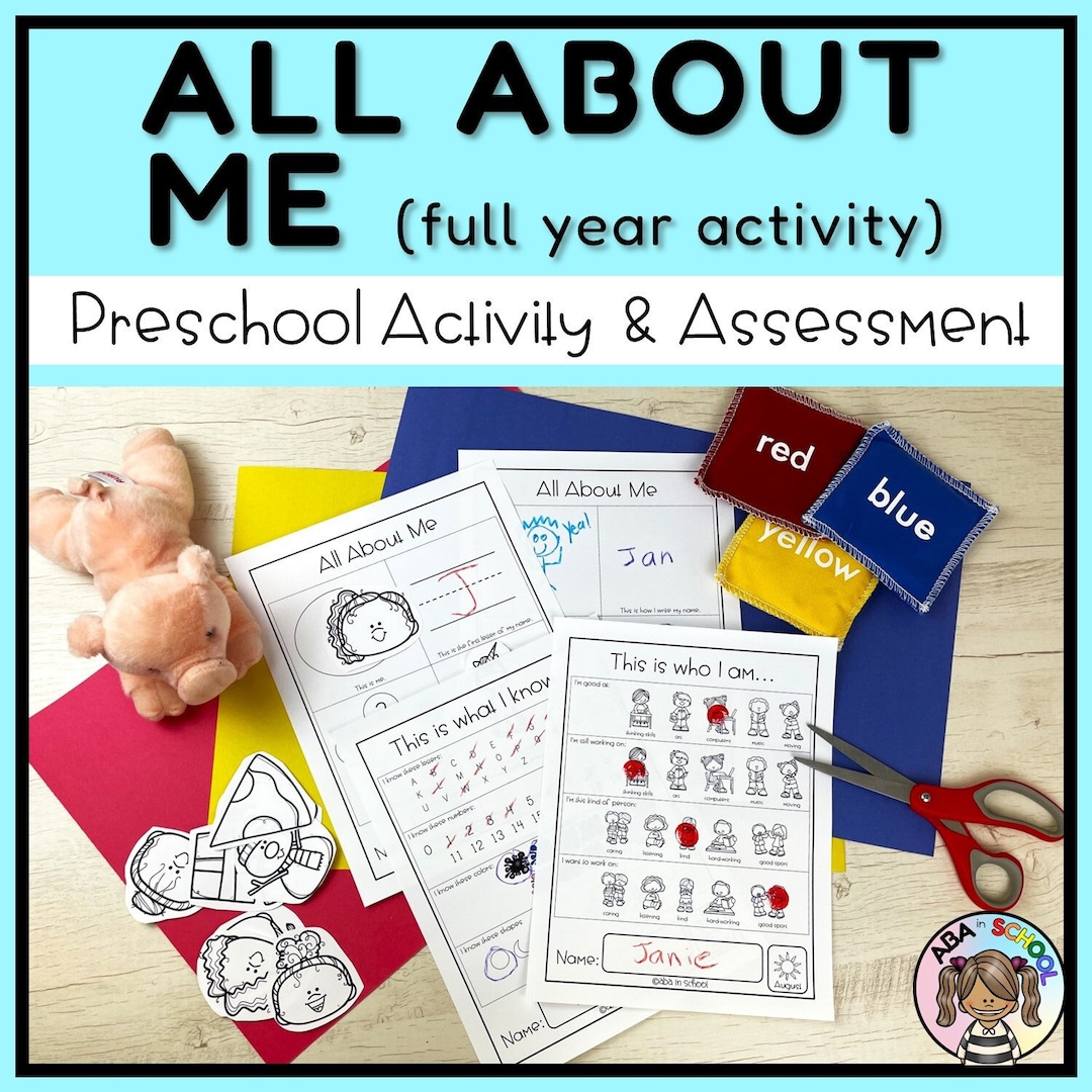Preschool All About Me Worksheets and Quick Monthly Assessment Special ...