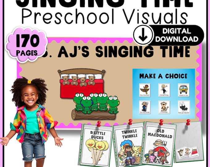 Printable Circle Time Song Choice Cards: Preschool & Toddler Visuals ...