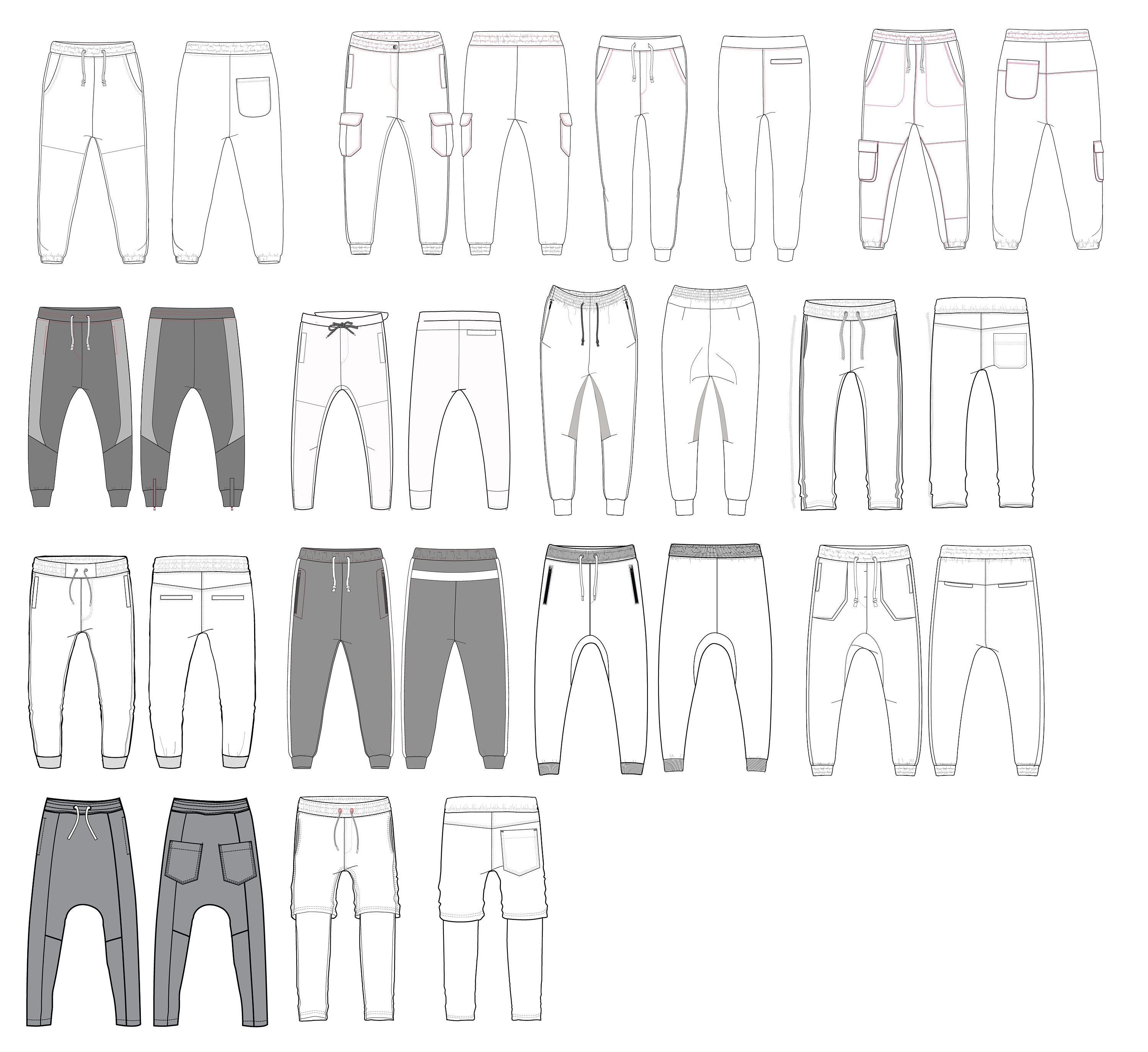 Jersey Jogger CADS Master Pack Tech Drawings Slim Fit Sporty - Etsy