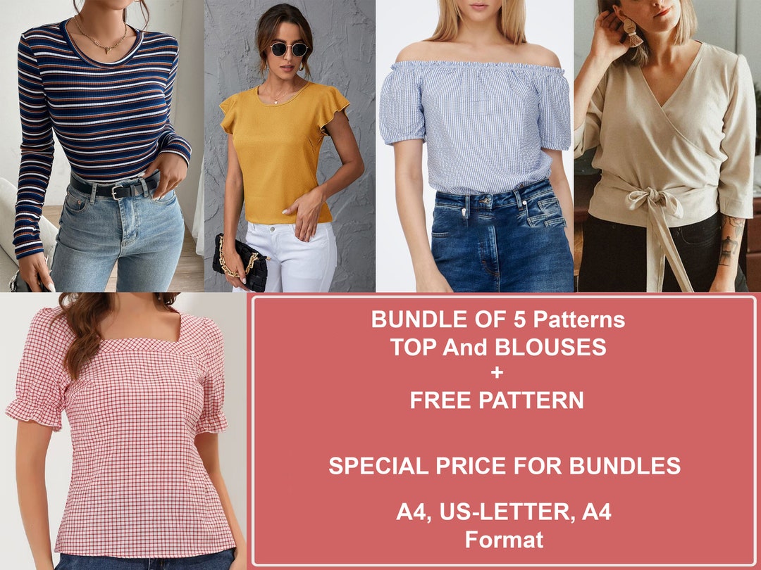 Sewing Top BUNDLE | Square Neck Blouse Sewing PDF Pattern | off ...