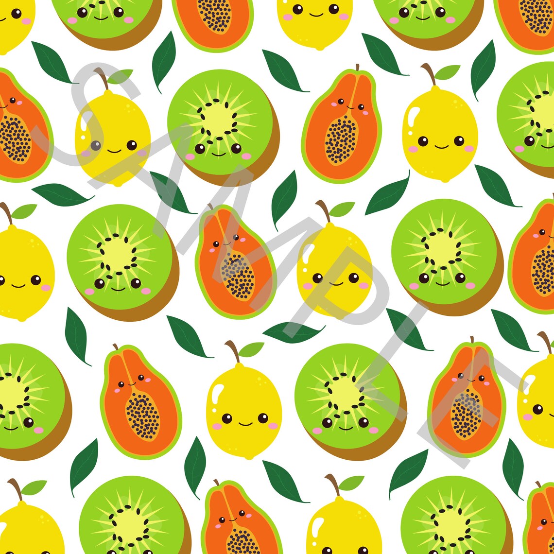 Tropical Smile Fruit Printable Download Pattern Children Bundle - Etsy