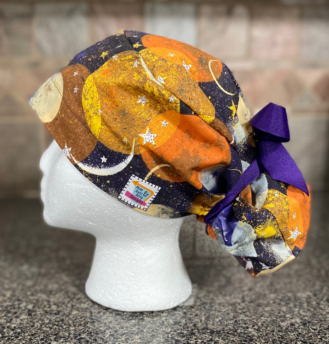 Planet Solar System Surgical Ponytail Scrub Cap Hat Long Hair ...