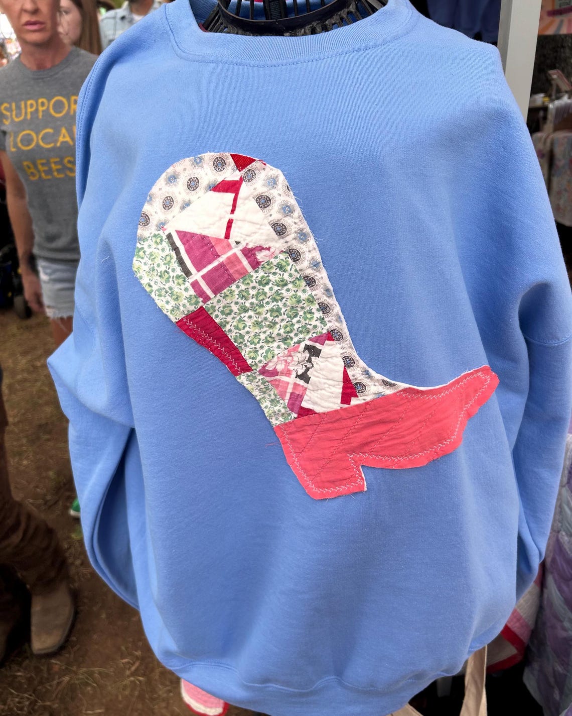 Custom Vintage Quilt Patch Sweatshirt Personalized Gildan Crewneck Pick ...