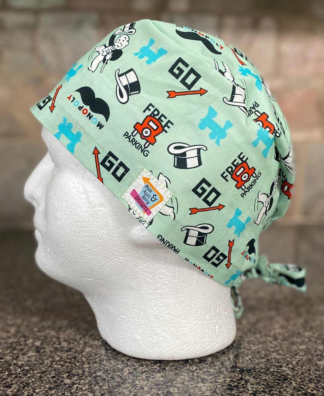 Board Game Surgical Scrub Cap Hat Monopoly Hasbro Free Parking Unisex ...