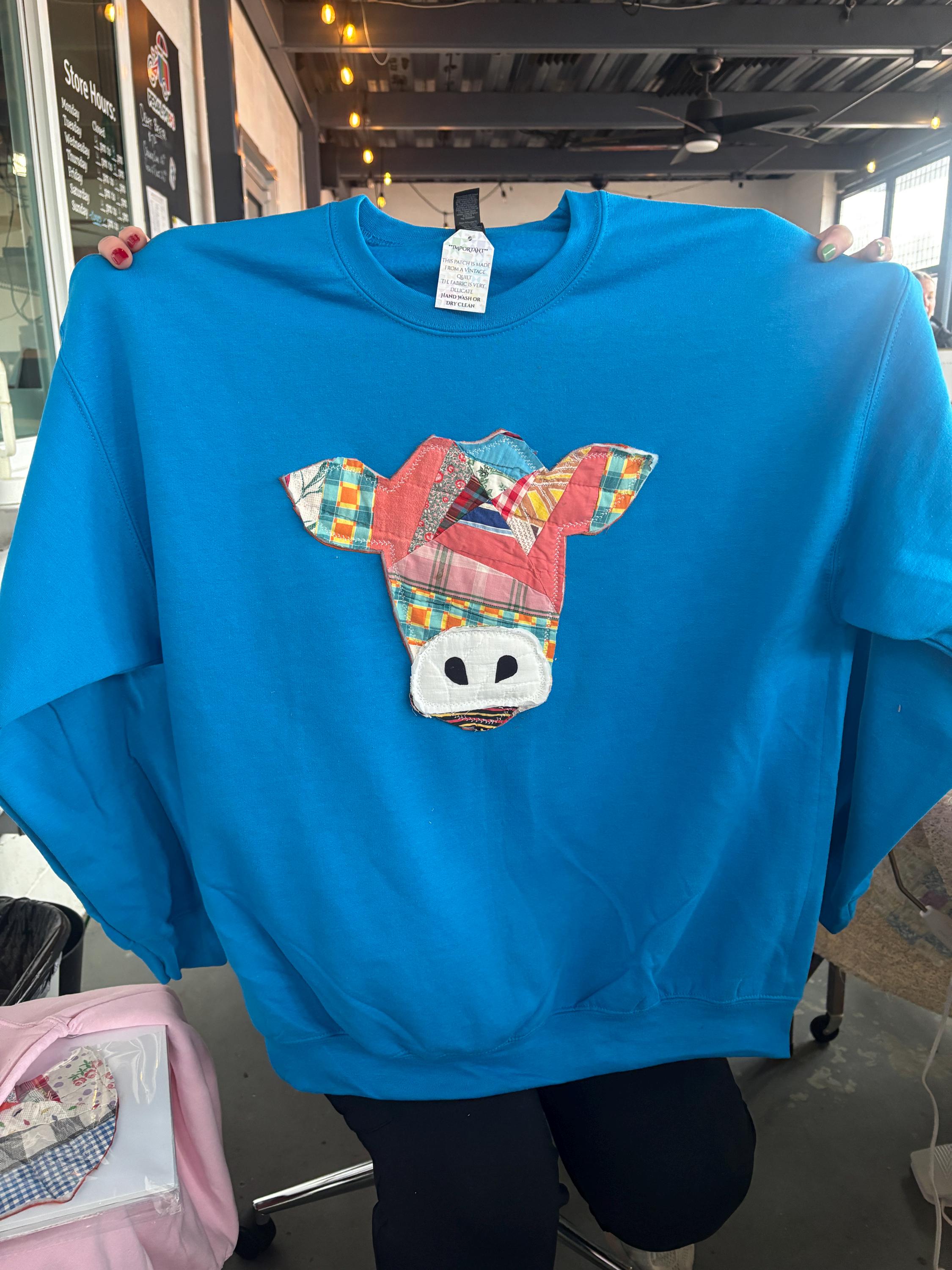 Custom Vintage Quilt Patch Sweatshirt Personalized Gildan Crewneck Pick ...