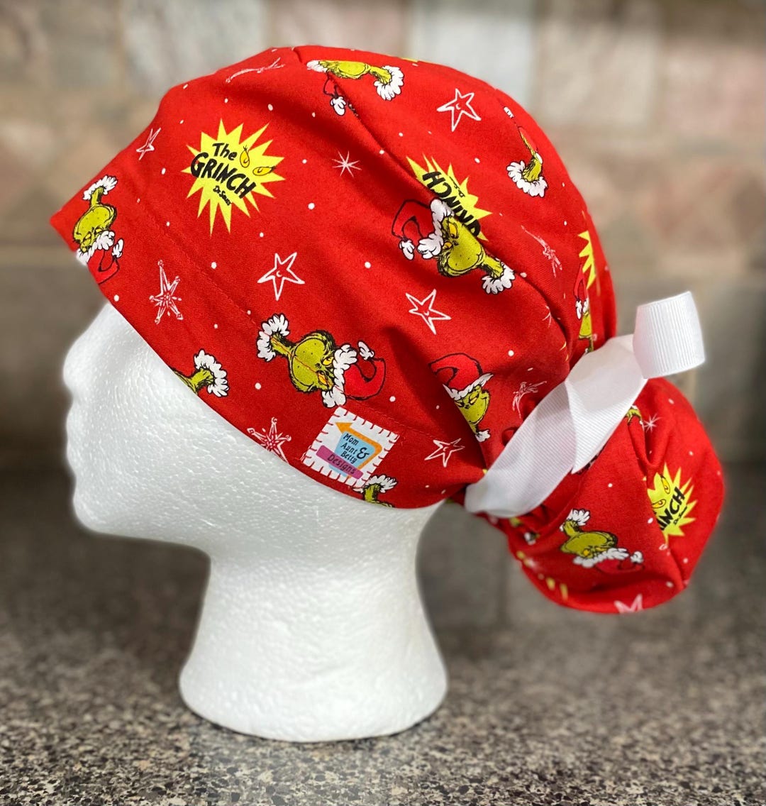 How the Grinch Stole Christmas Surgical Ponytail Scrub Cap Hat ...
