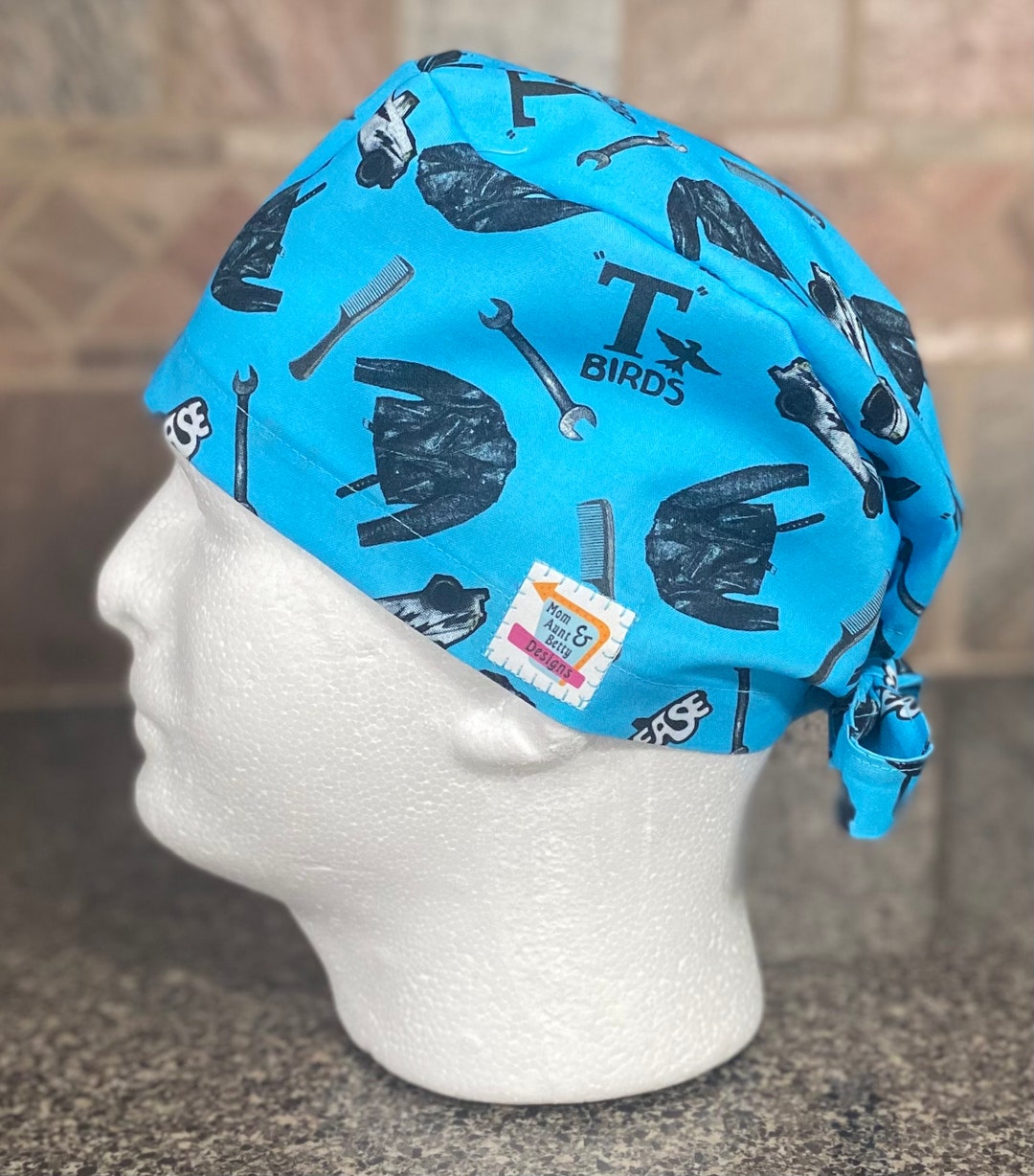 Surgical Scrub Cap Hat Blue T Birds Womens Mens Adjustable Unisex ...