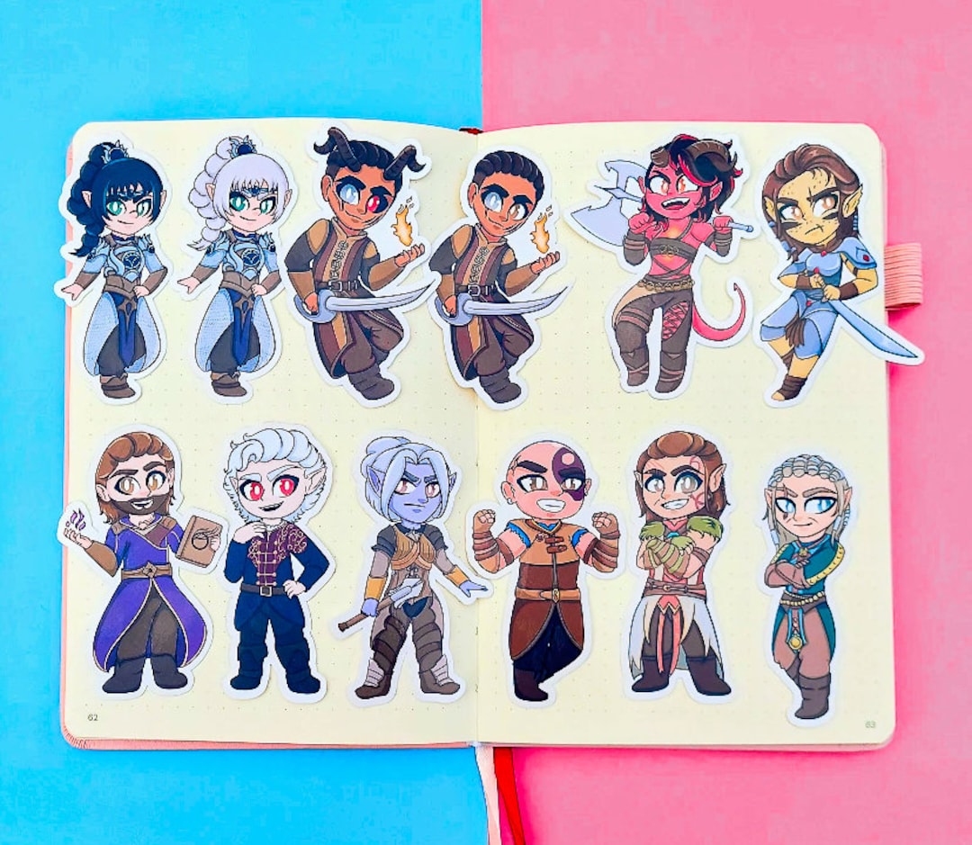 Baldur's Gate 3 Vinyl Stickers | BG3 Stickers for Laptop, Journal ...