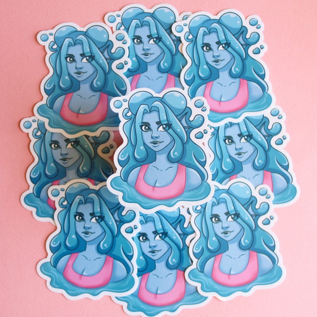 Dew Sticker Elemental Girl Water Original Character for Laptop, Journal ...