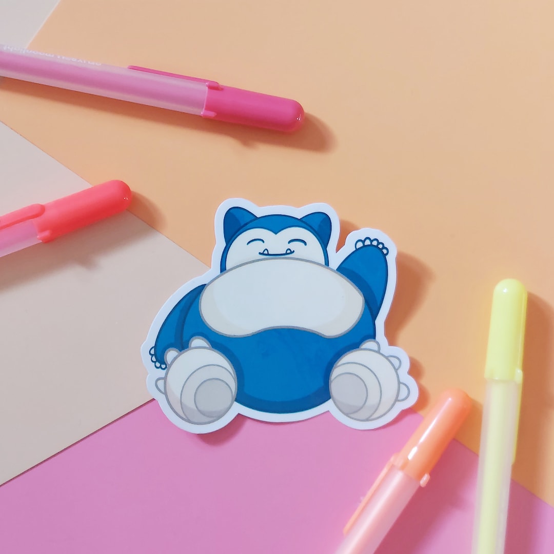 Snorlax Vinyl Sticker Pokémon Sticker for Laptop, Journal, Water Bottle ...