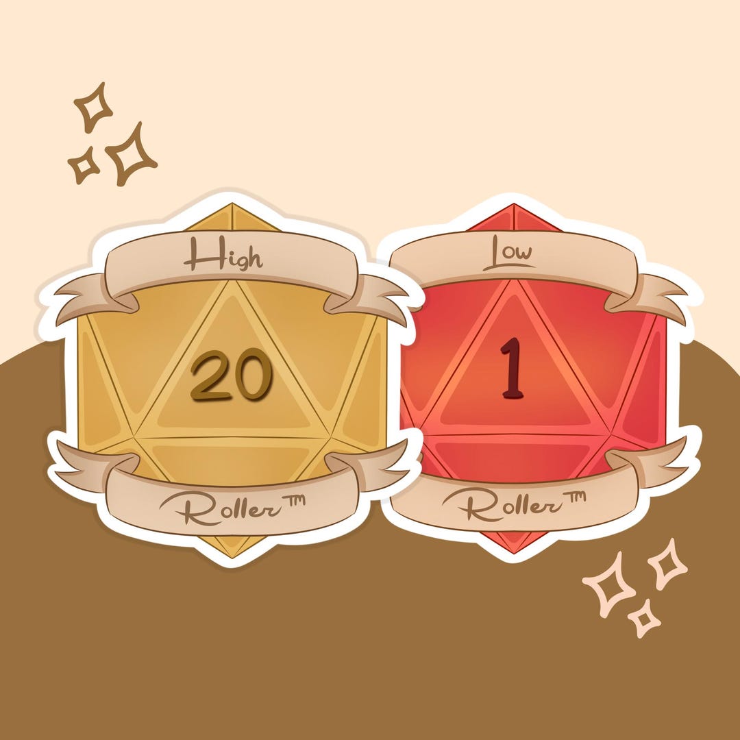 Dnd Dice Sticker | Nat 1 Nat 20 | Nerdy Dungeons & Dragons Stickers for ...