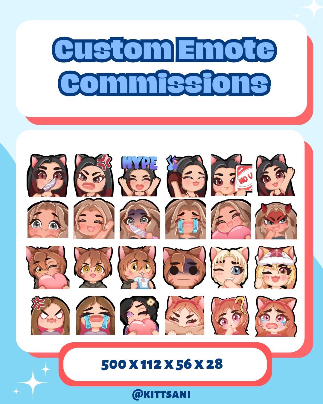 CUSTOM EMOTE COMMISSIONS - for Discord / Twitch / Kick / Youtube - Cute ...