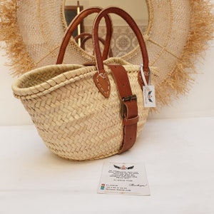 Straw Bag With Genuine Leather Handles Eco-friendly Handmade - Etsy