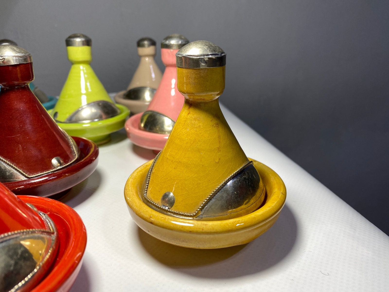 Set of 3 Mini Moroccan Ceramic Tagines for Serving Spices 3 - Etsy