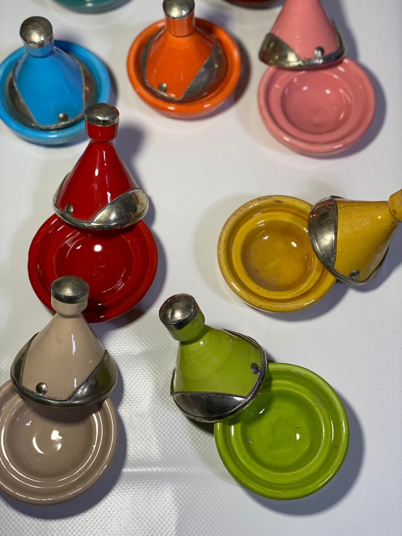 Set of 3 Mini Moroccan Ceramic Tagines for Serving Spices 3 - Etsy