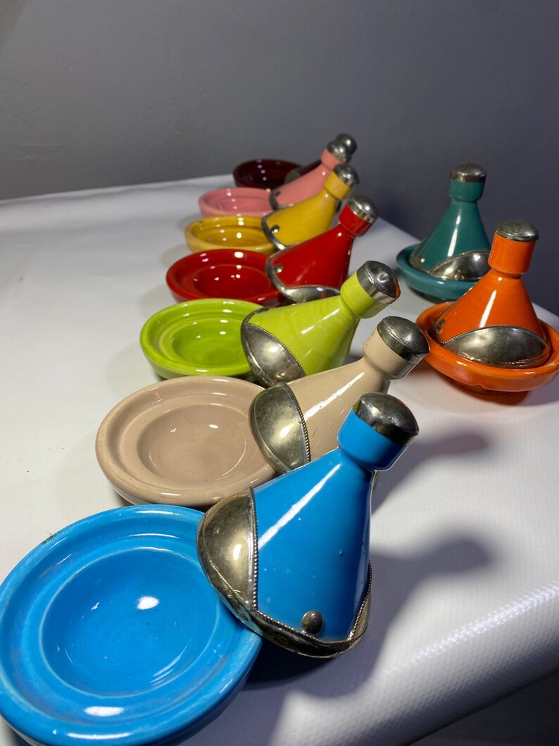 Set of 3 Mini Moroccan Ceramic Tagines for Serving Spices 3 - Etsy