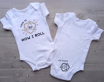 D20 Baby Vest Gold Funny RPG D&D Themed Bodysuit - Etsy