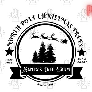 Santa's Tree Farm Png, Christmas PNG, Cute PNG for Sublimation and ...