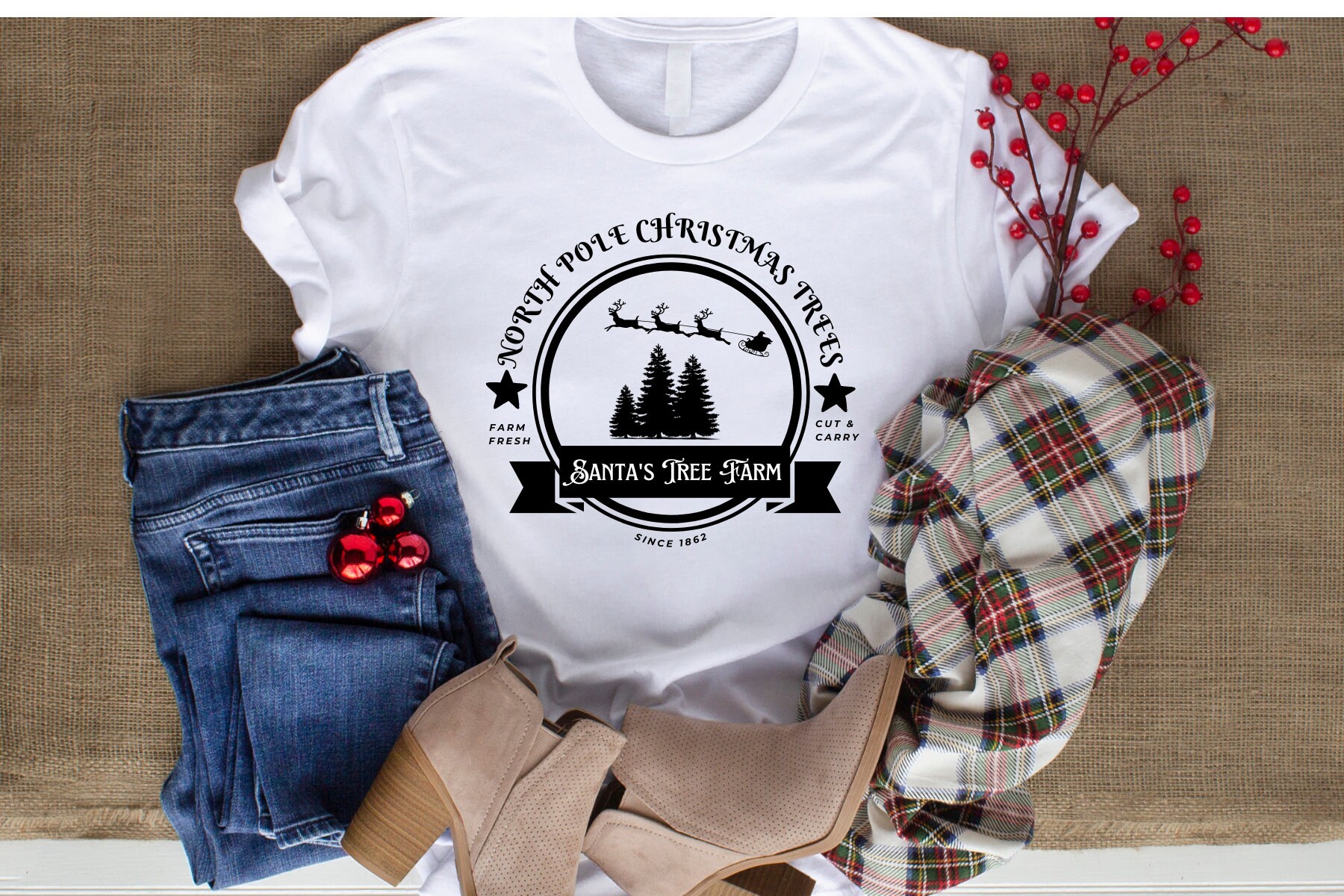 Santa's Tree Farm Png, Christmas PNG, Cute PNG for Sublimation and ...