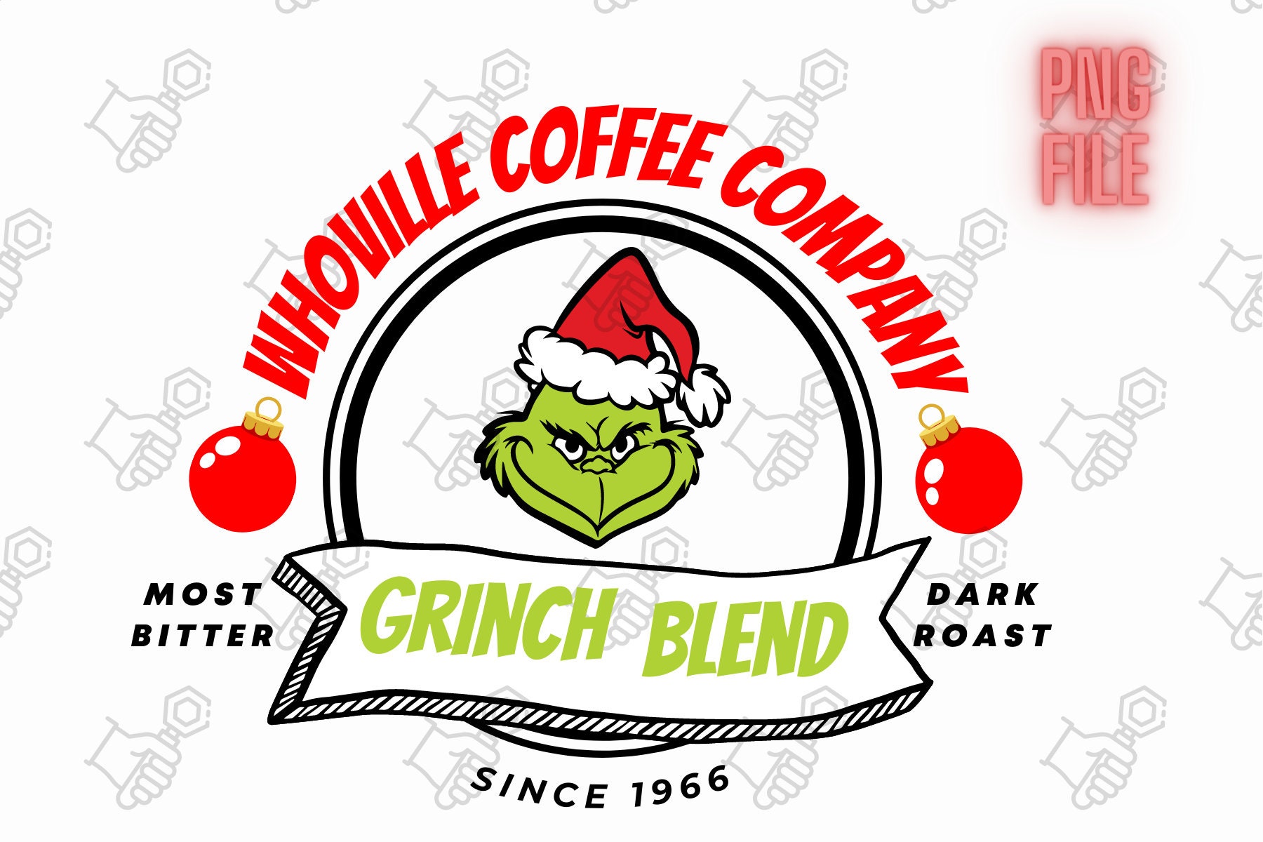 Christmas Coffee PNG, Grinch Blend Digital Design for Sublimation, PNG ...