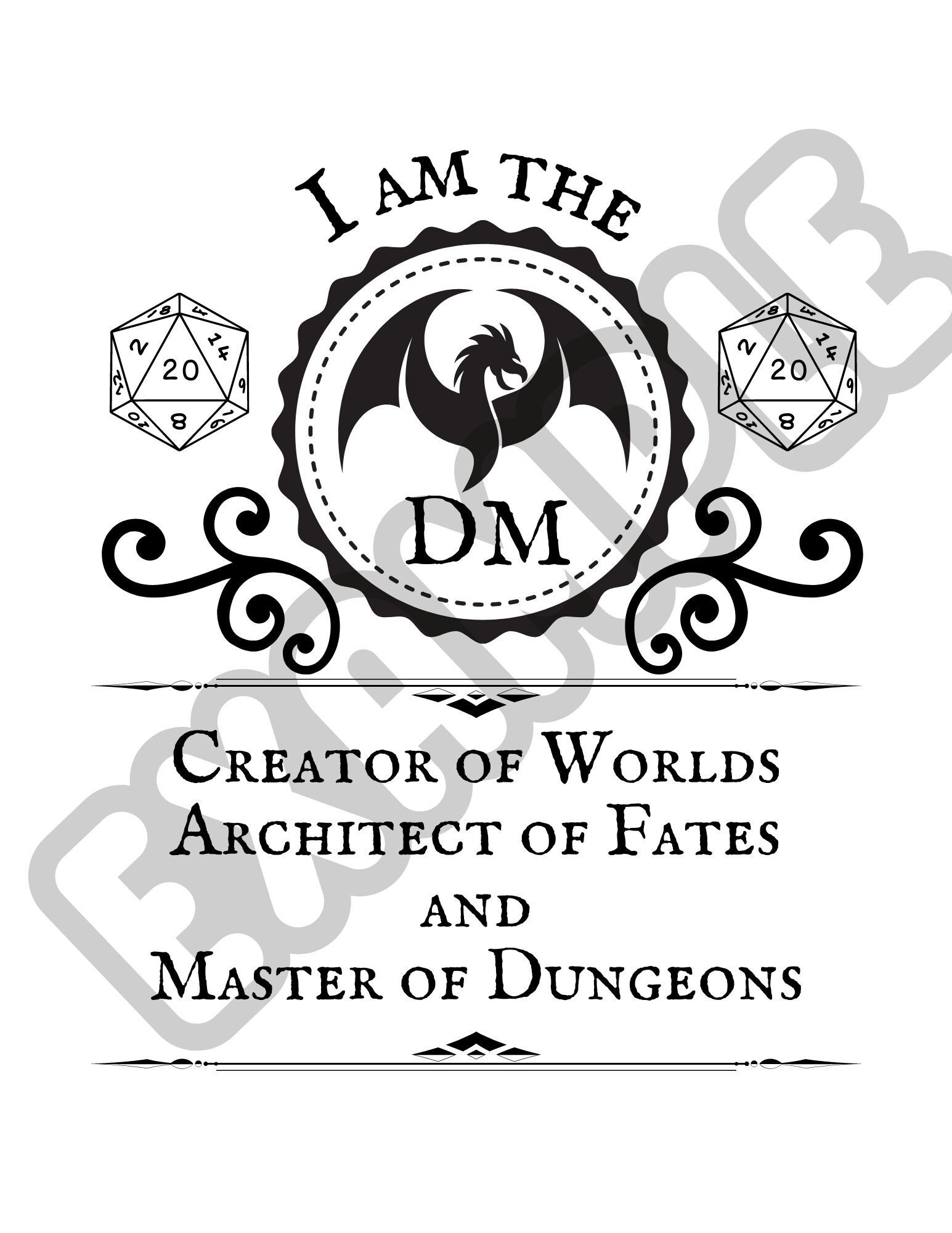 I Am the DM PNG, Digital Download for Fans of D&D, Geek Craft Idea - Etsy
