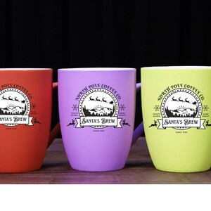 Santa's Brew Christmas Coffee PNG Label for Sublimation and Crafting ...