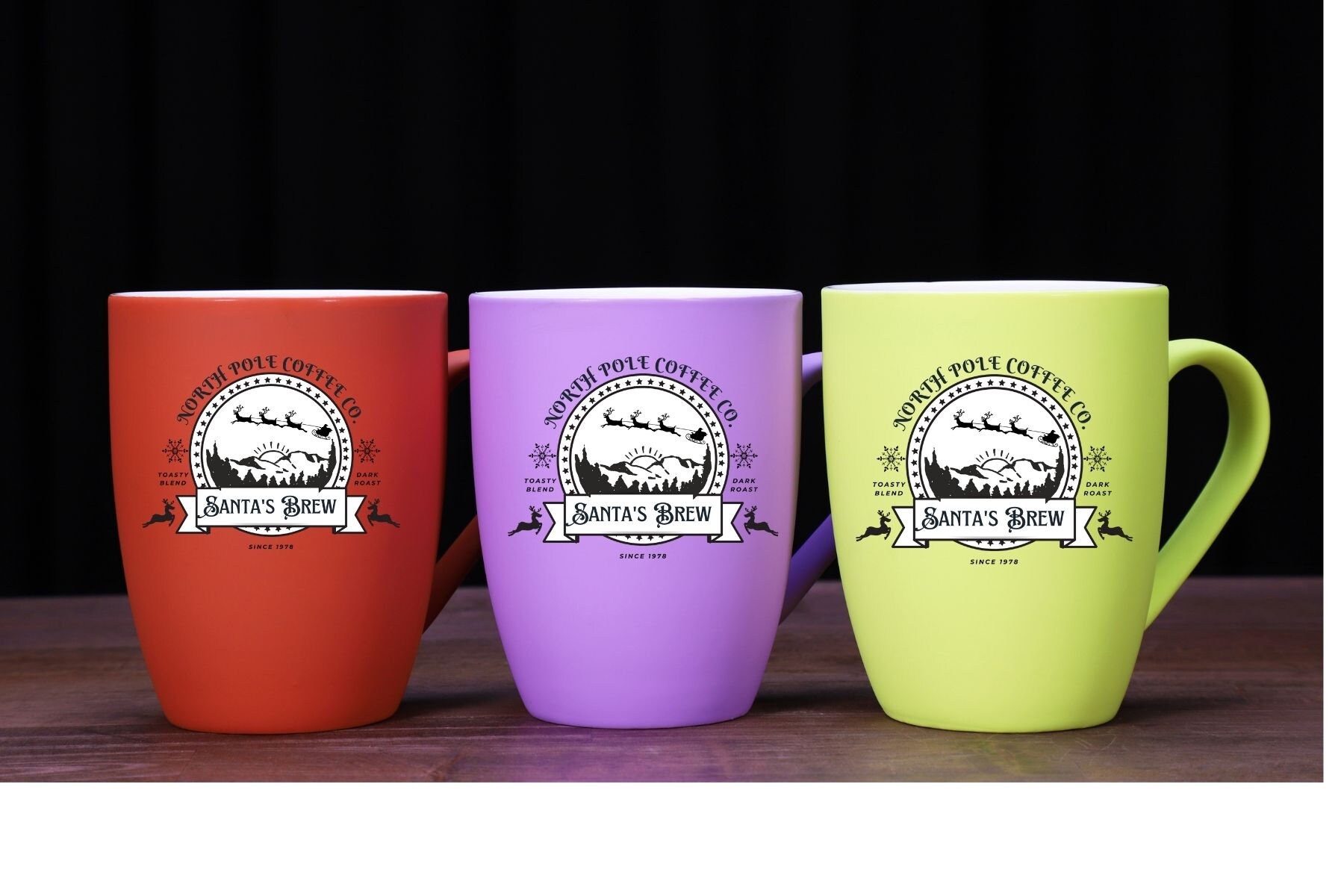 Santa's Brew Christmas Coffee PNG Label for Sublimation and Crafting ...