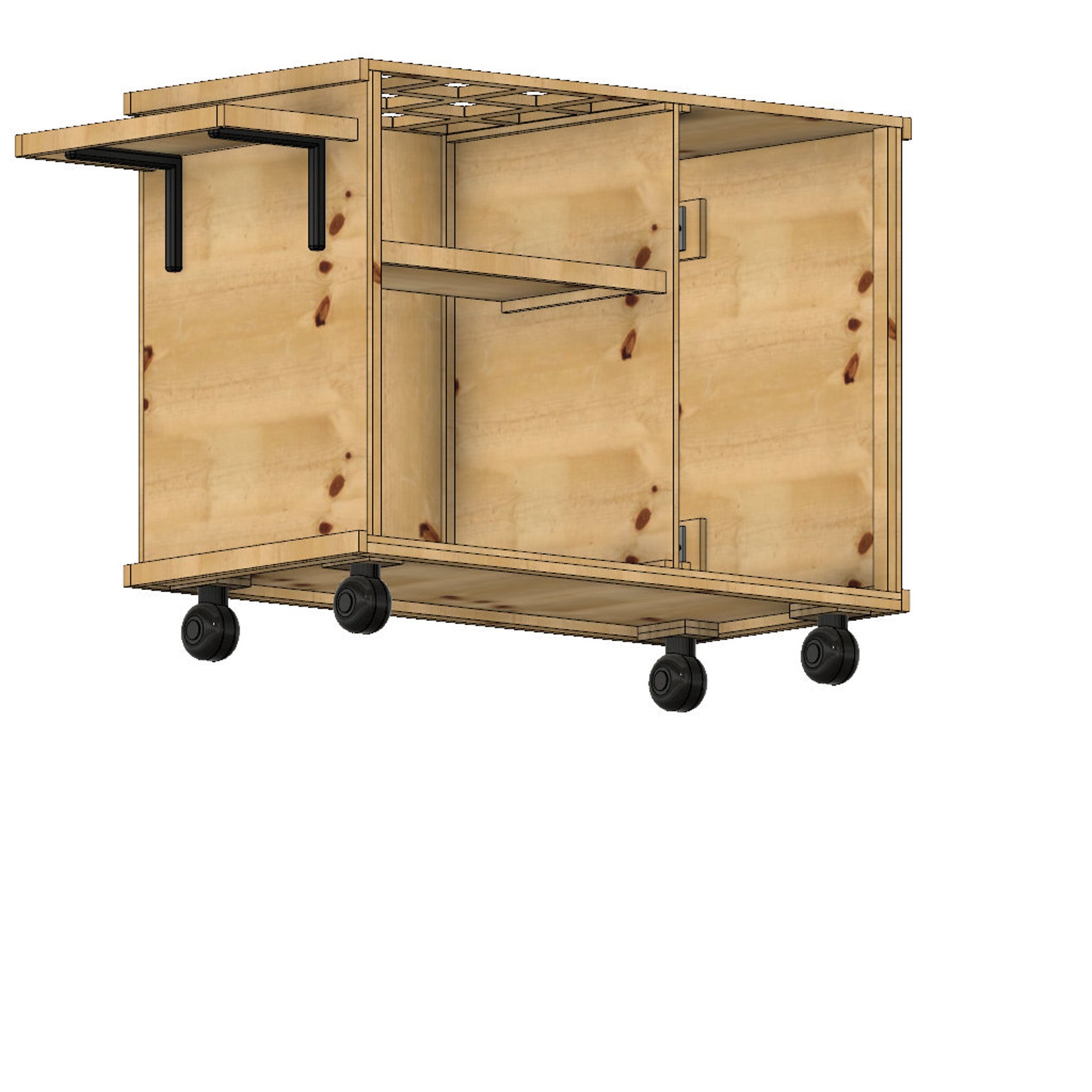 Charcuterie Cart /coffee Cart Style (foldable) PLANS With Measurements ...