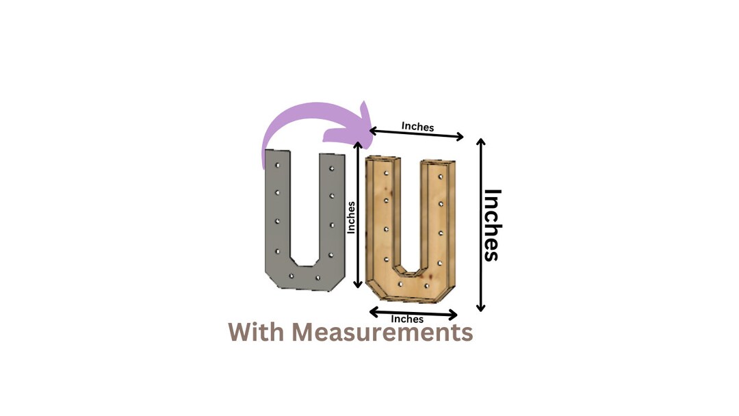 Marquee Letter (U) Full Measurement Plans 3ft Tall - Etsy