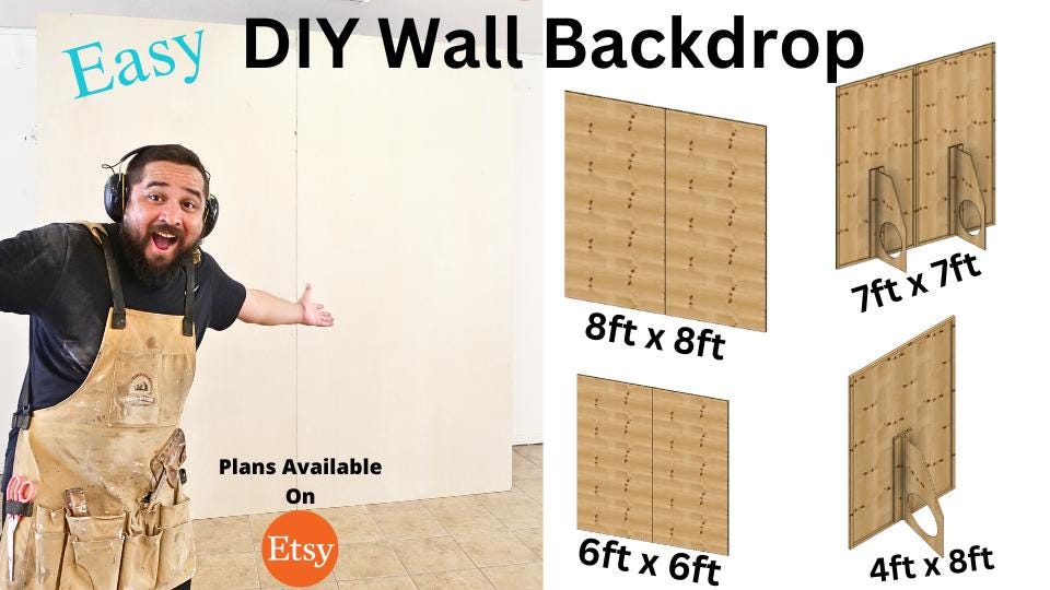 Simple Lite Wood Backdrop PLANS With Measurements- DIGITAL DOWNLOAD ...