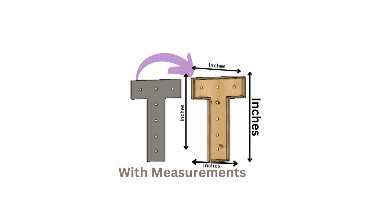 Marquee Letter (T) Full Measurement Plans 3ft Tall - Etsy