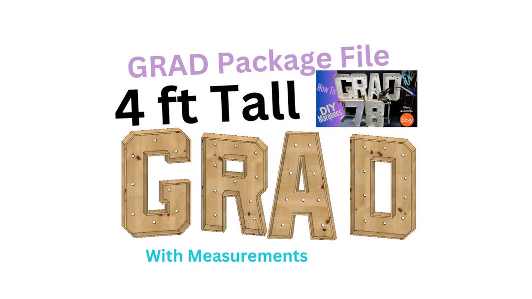 Marquee Package (GRAD) Full Measurement Plans 4ft Tall Directions ...