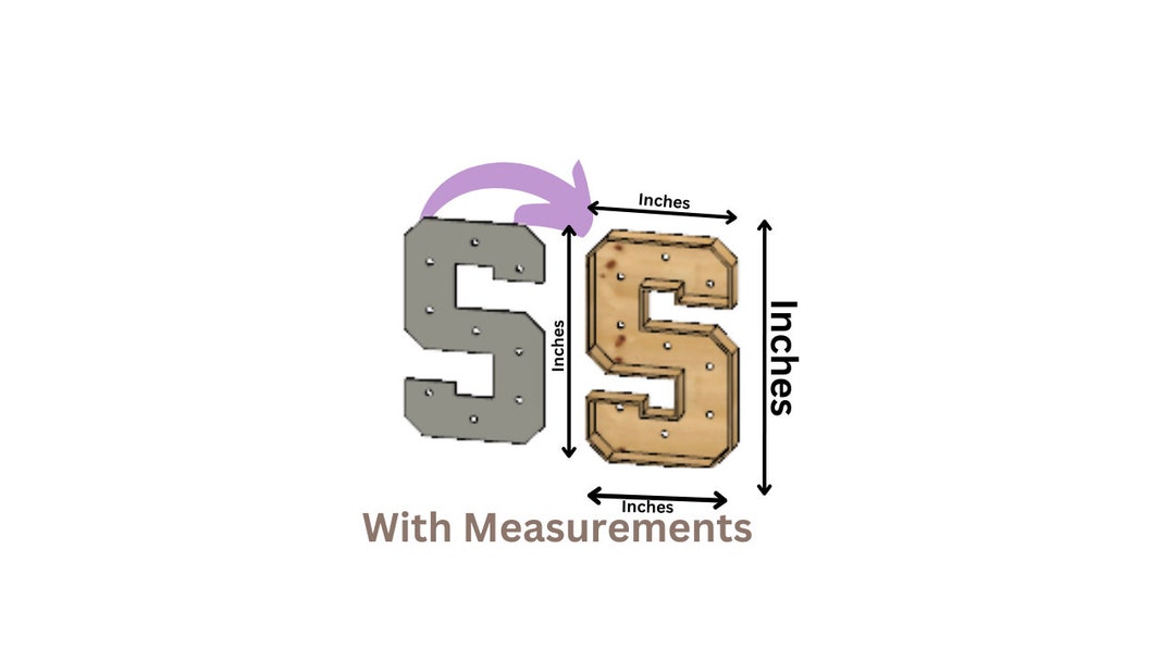 Marquee Letter (S) Full Measurement Plans 3ft Tall - Etsy