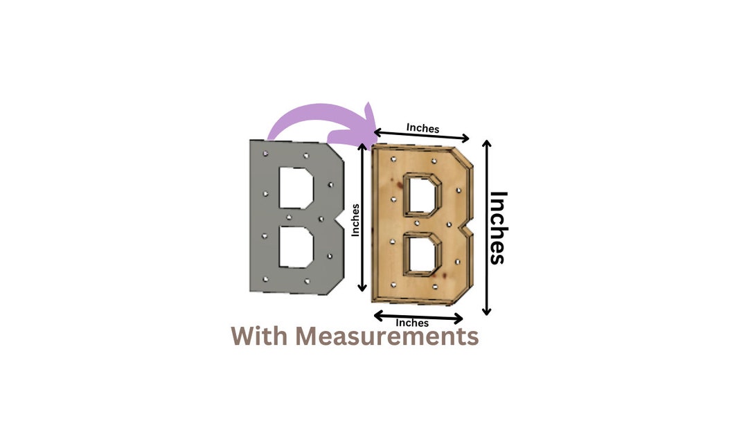 Marquee Letter (B) Full Measurement Plans 3ft Tall - Etsy