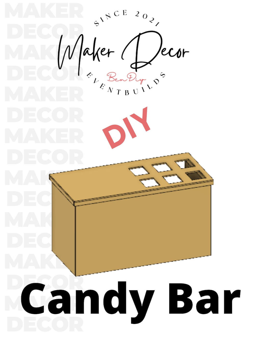 Foldable Bar Cart Candy Cart Plans With Measurements- DIGITAL DOWNLOAD ...