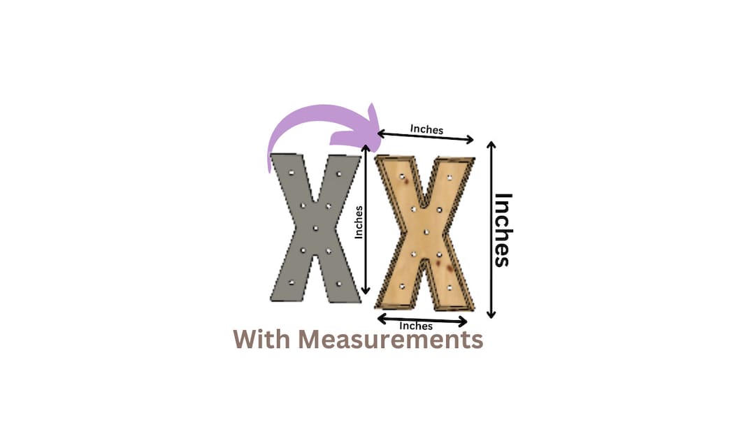 Marquee Letter (X) Full Measurement Plans 3ft Tall - Etsy