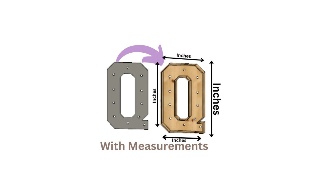 Marquee Letter (Q) Full Measurement Plans 3ft Tall - Etsy