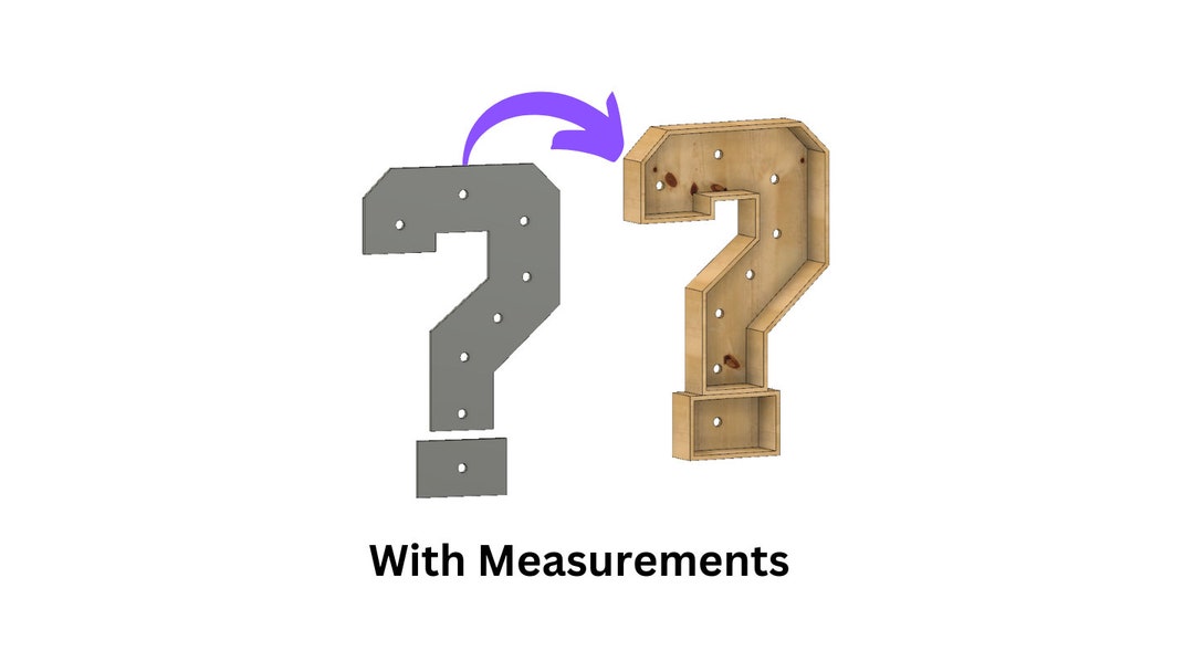 Marquee (?) Question Mark Full Measurement Plans 3ft Tall - Etsy