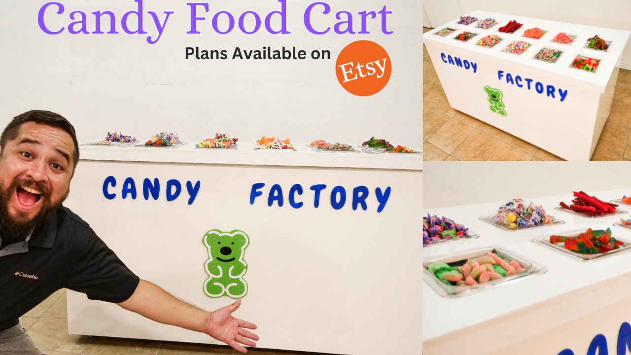 Foldable Bar Cart Candy Cart Plans With Measurements- DIGITAL DOWNLOAD ...