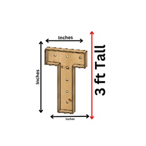 Marquee Letter (T) Full Measurement Plans 3ft Tall - Etsy