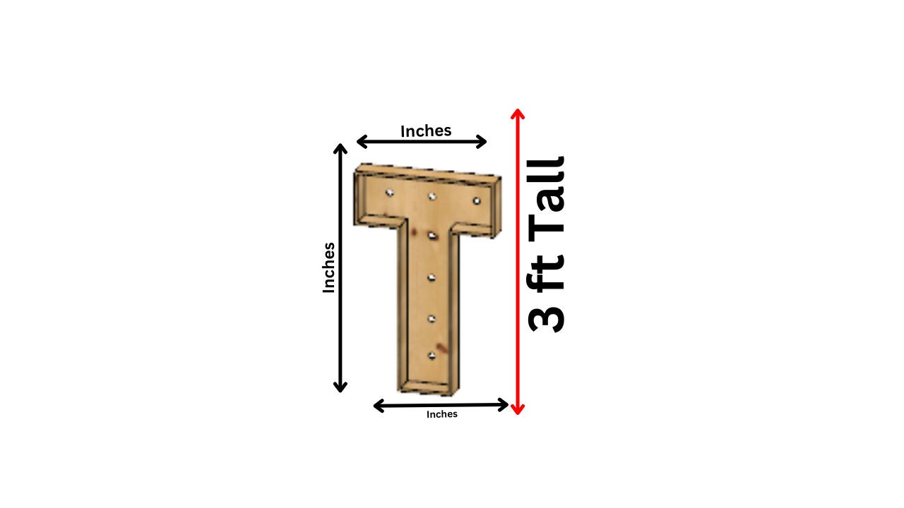 Marquee Letter (T) Full Measurement Plans 3ft Tall - Etsy