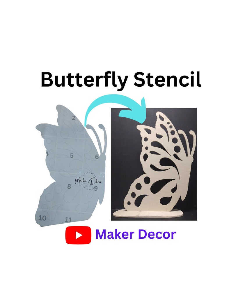 Butterfly Single Stencil 35 Inch and 48 Inch Tall Downloadable PDF ...