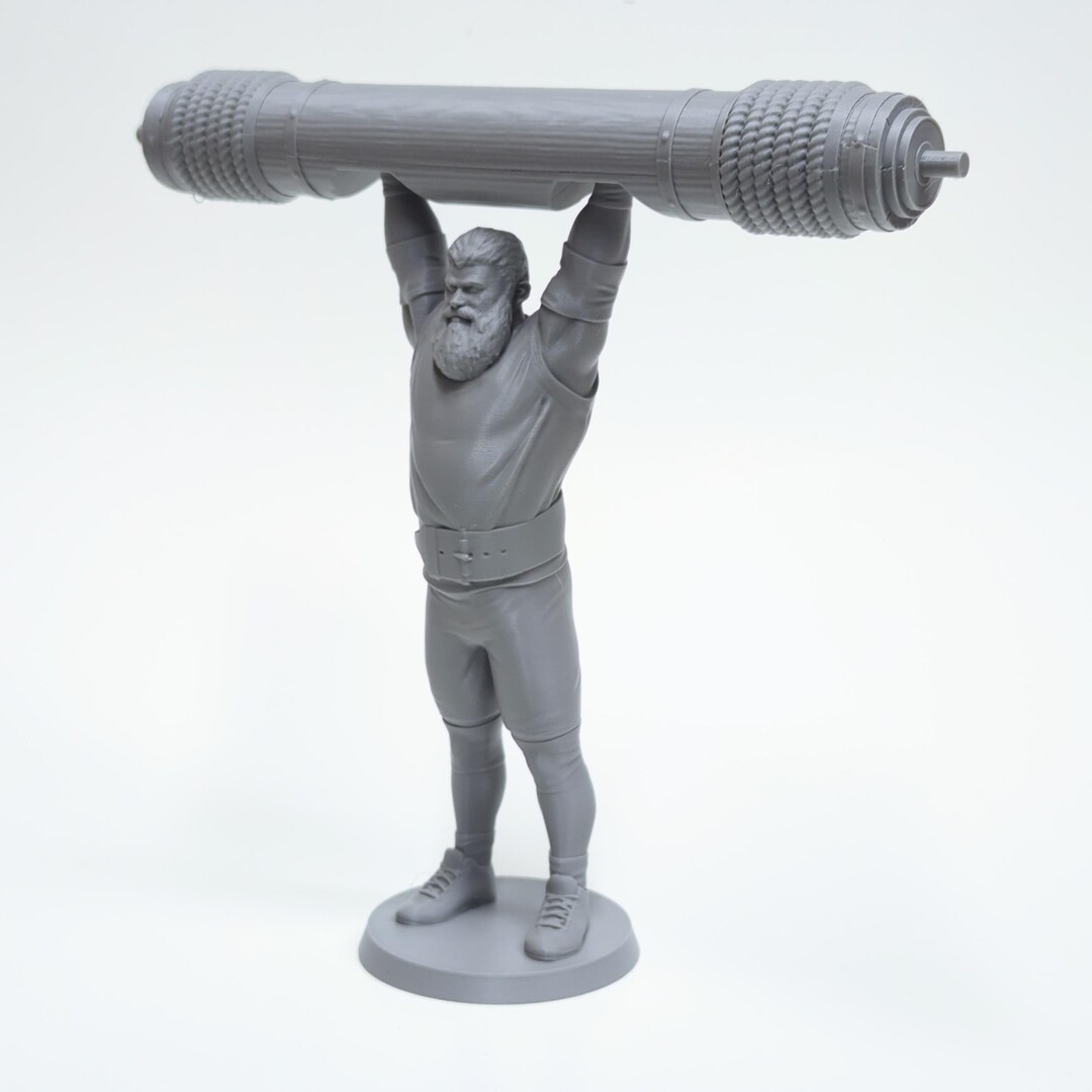 7'' Tall Strongman Loglifter Statue - 3D Printed Strongman Figurine ...