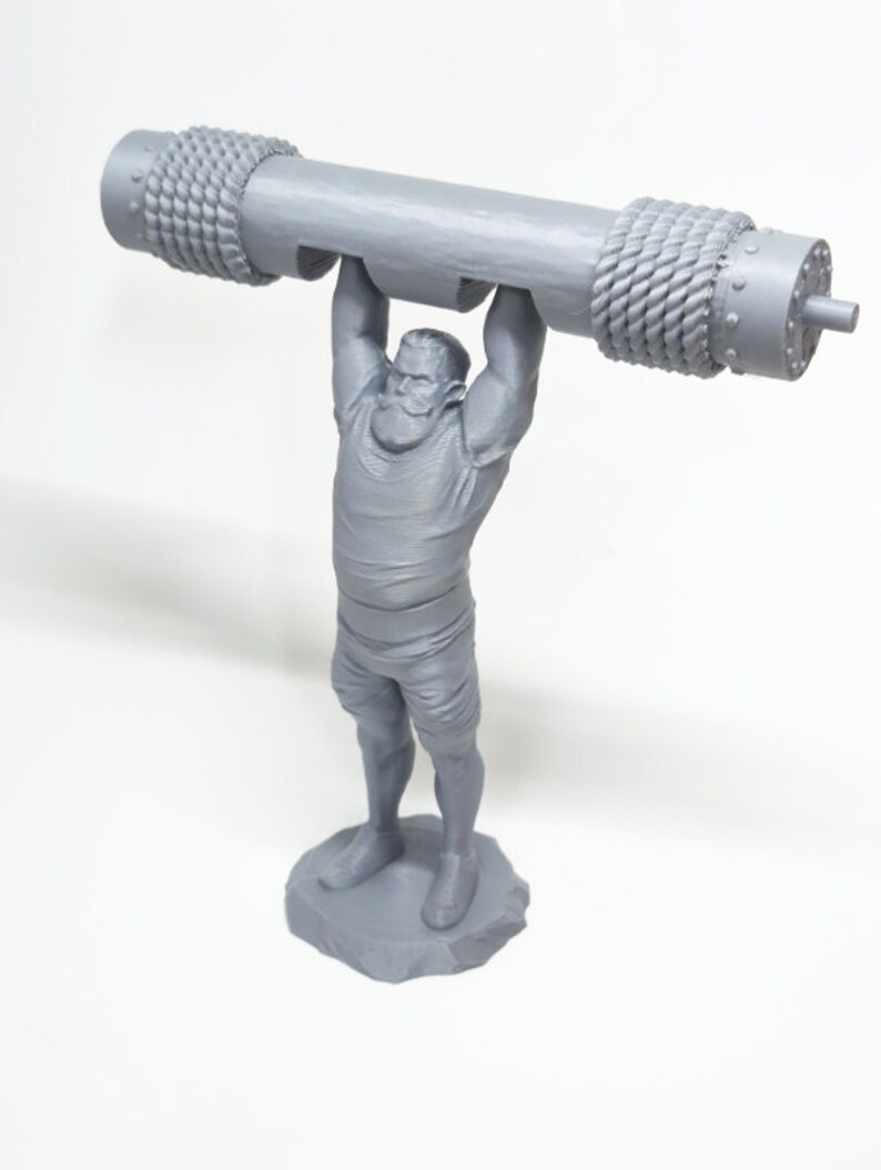 7'' Tall Strongman Loglifter Statue 3D Printed Strongman Figurine ...