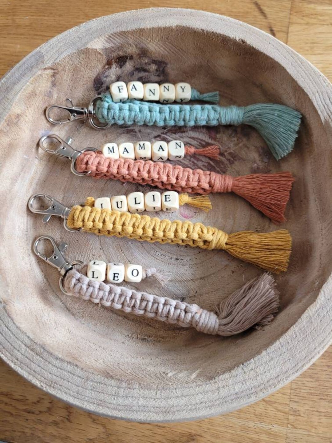 Personalized Macrame Keychain - Etsy