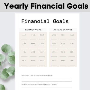Financial Goals, Printable Financial Planner, Expense Tracker, Budget ...