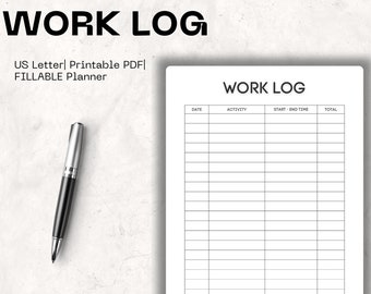 Printable Daily Work Log - Etsy