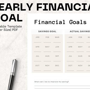 Financial Goals, Printable Financial Planner, Expense Tracker, Budget ...